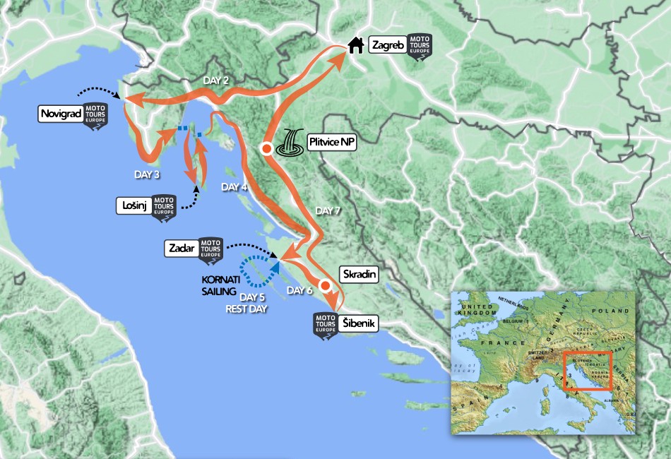 Adriatic Coast and Northern Islands motorcycle tour